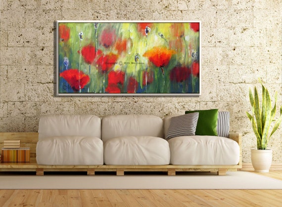 Extra Large Abstract Flower Oil Painting on Canvas Big | Etsy