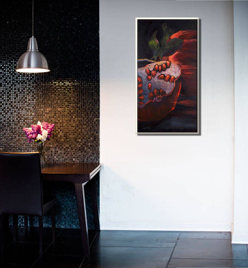 Large Vertical Still Life Art for Living Room, Fruit Art, Tall ...