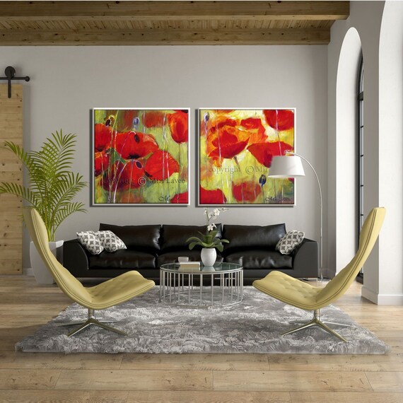 Colorful Painting Wall Art Set Colorful Wall Art Vivid Art | Etsy