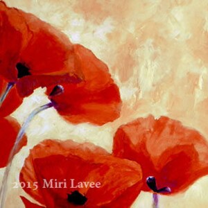 Extra Large Wall Art, Red Flower Painting, Huge Painting, Large Canvas ...