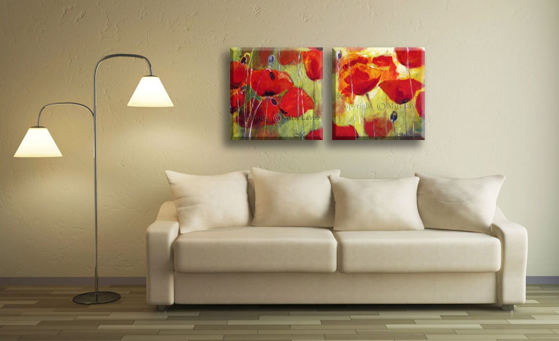 Colorful Painting Wall Art Set Colorful Wall Art Vivid Art | Etsy