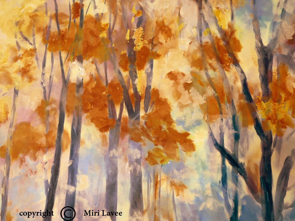 Large Landscape Wall Art, Autumn Painting Print, Fall Trees Canvas Art ...