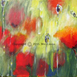 Abstract Poppy Painting Print, Contemporary Art, Flower Art Print ...
