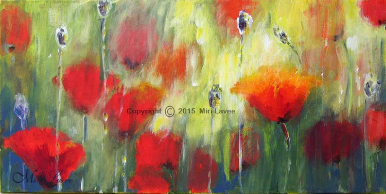 Abstract Poppy Painting Print Contemporary Art Flower Art - Etsy