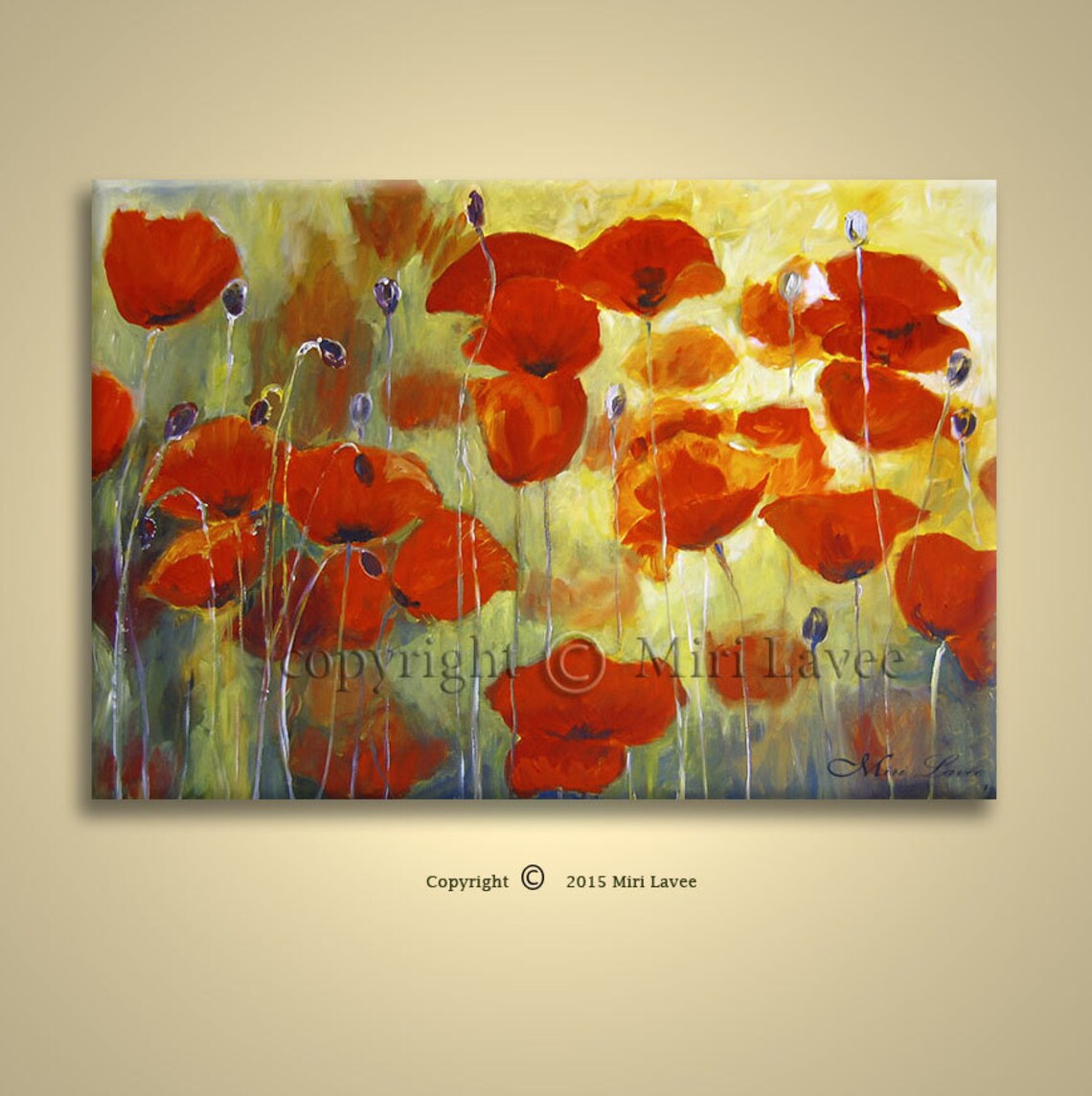 Modern Canvas Art Flower Canvas Art Red Flowers Art Large - Etsy