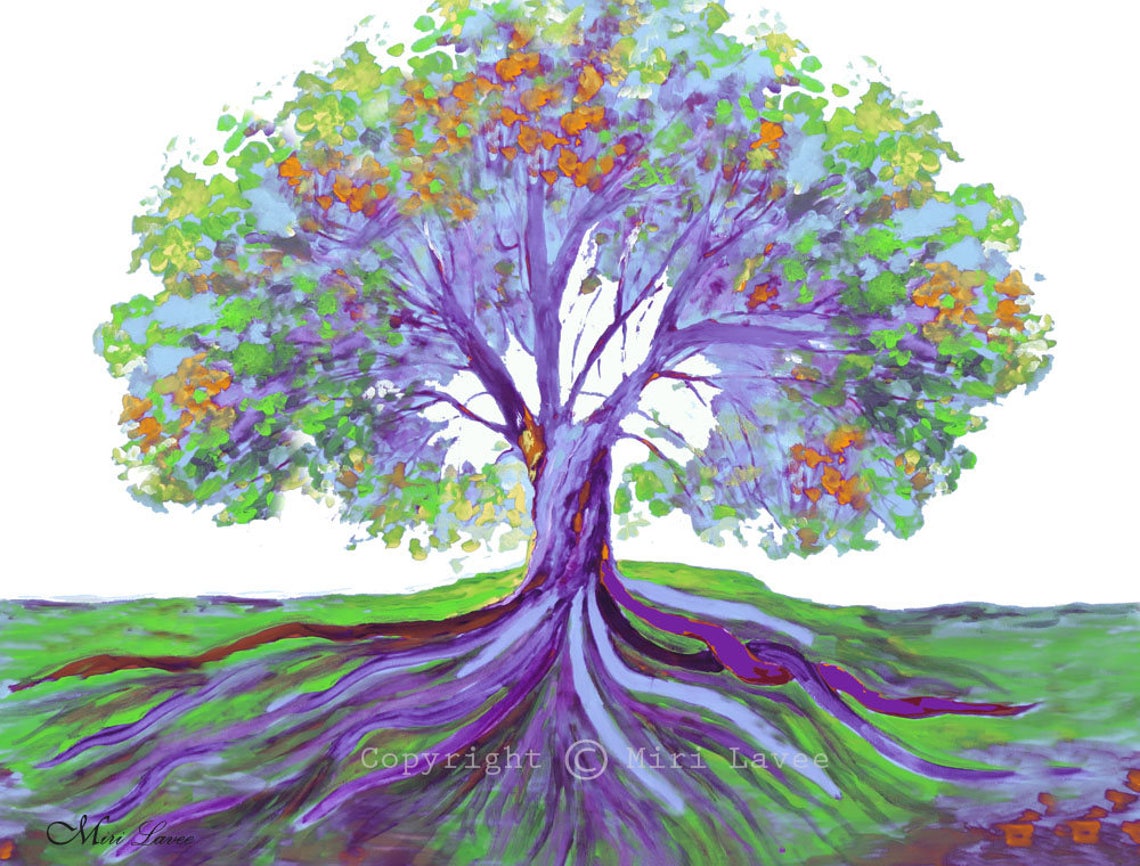 Tree Wall Art Large Landscape Art Modern Living Room Art | Etsy