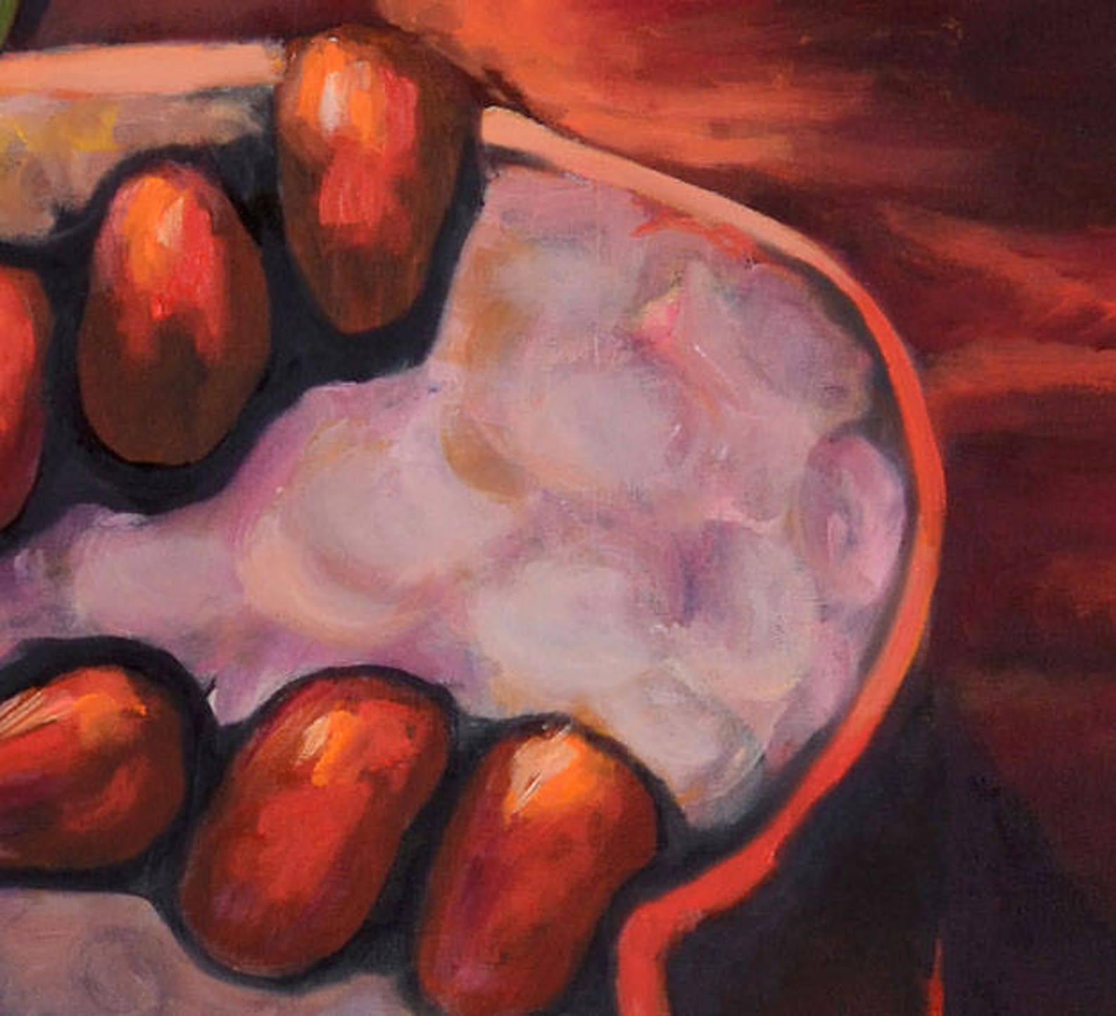 Large Vertical Still Life Art for Living Room, Fruit Art, Tall ...