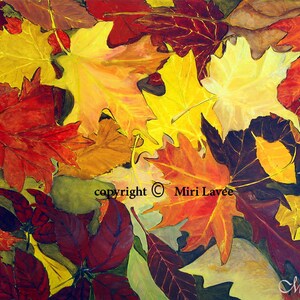 Abstract Maple Tree Leaves Painting, Large Oil Painting, Leaf Painting ...