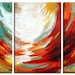 3 Piece Abstract Painting on Canvas, Multi Panel Painting, Fine Art ...