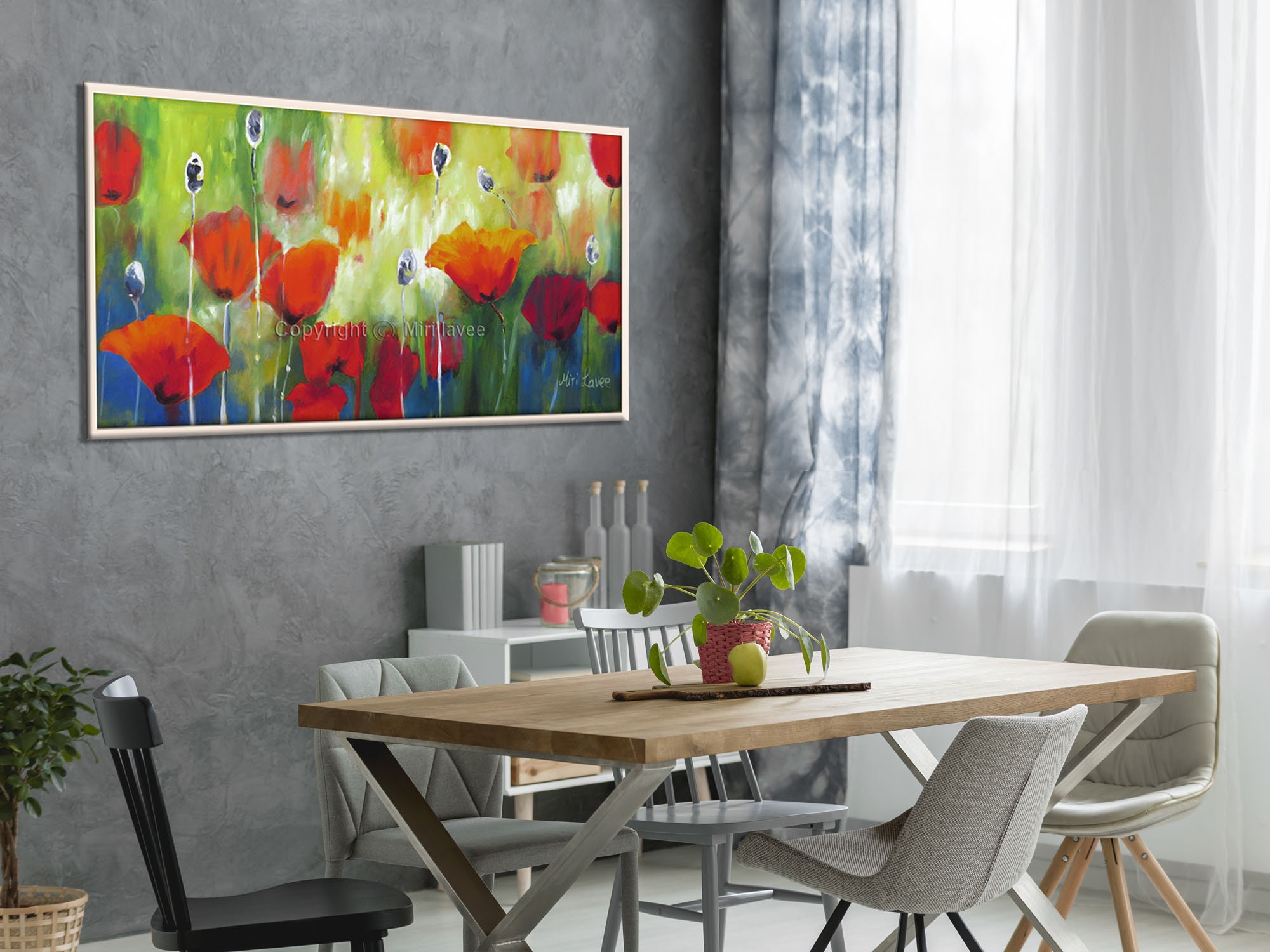 Living Room Painting Extra Large Painting Red Poppy - Etsy