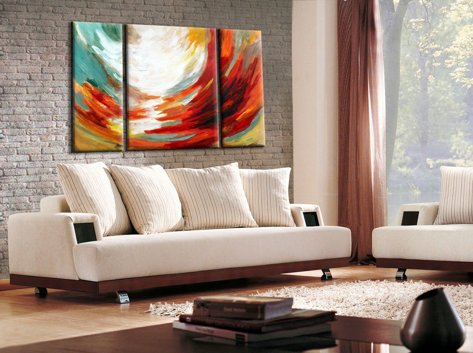 3 Piece Abstract Painting on Canvas Multi Panel Painting - Etsy