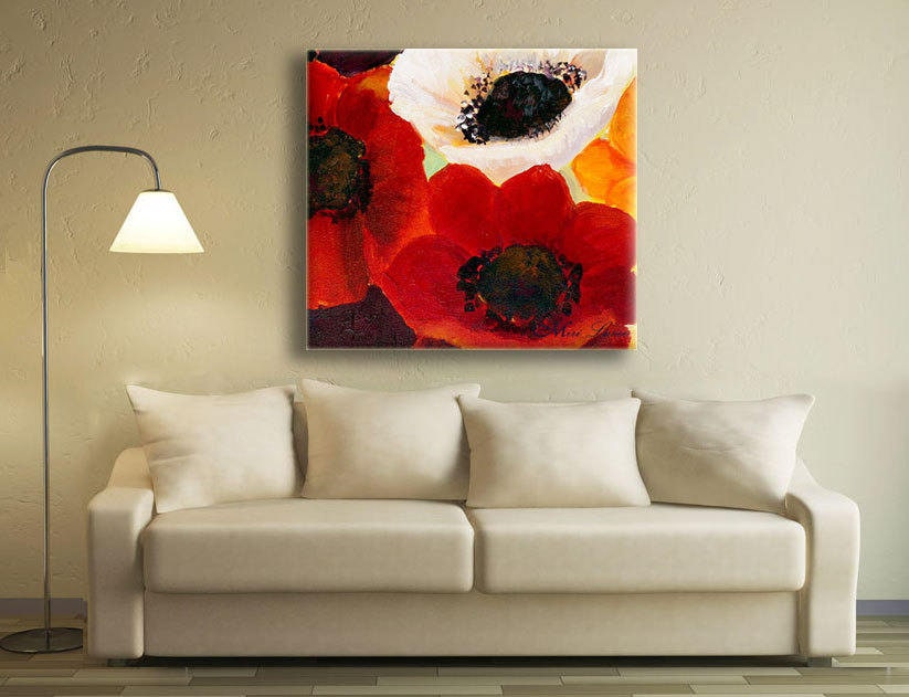 Large Flower Art, Contemporary Art, Large Wall Art Canvas, Large Art ...