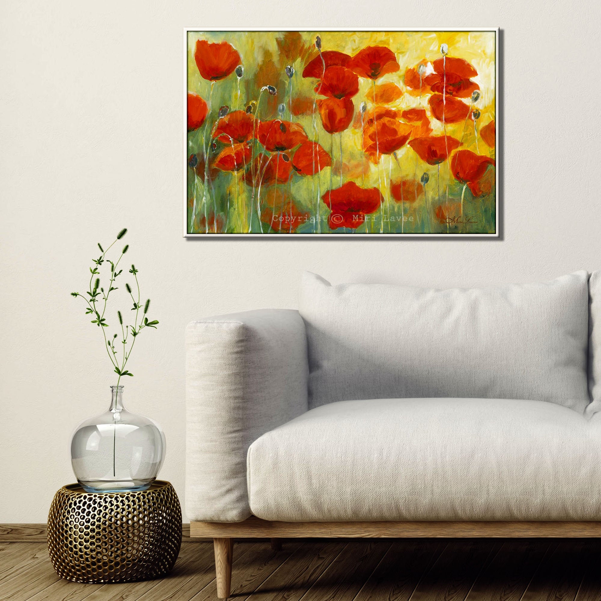 Large Art Contemporary Art Red Poppies Wall Art Flower Wall - Etsy