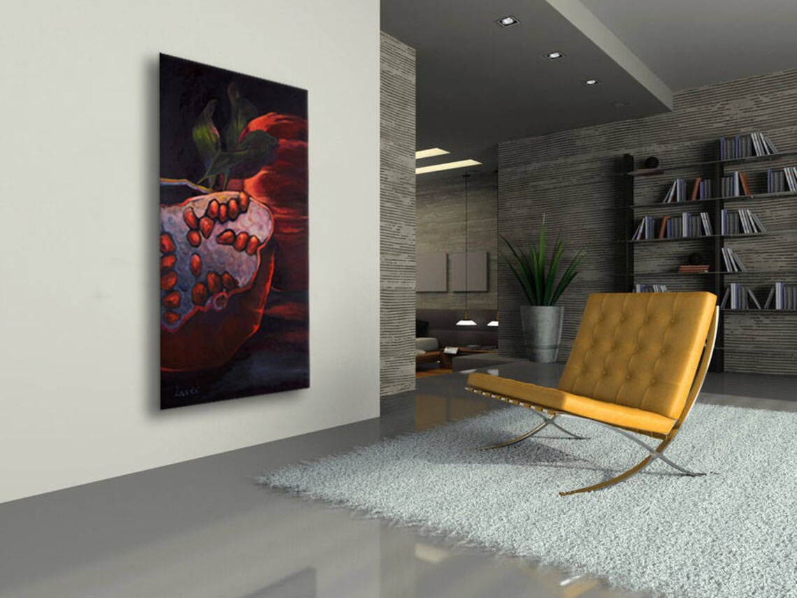 Large Vertical Still Life Art for Living Room Fruit Art Tall - Etsy