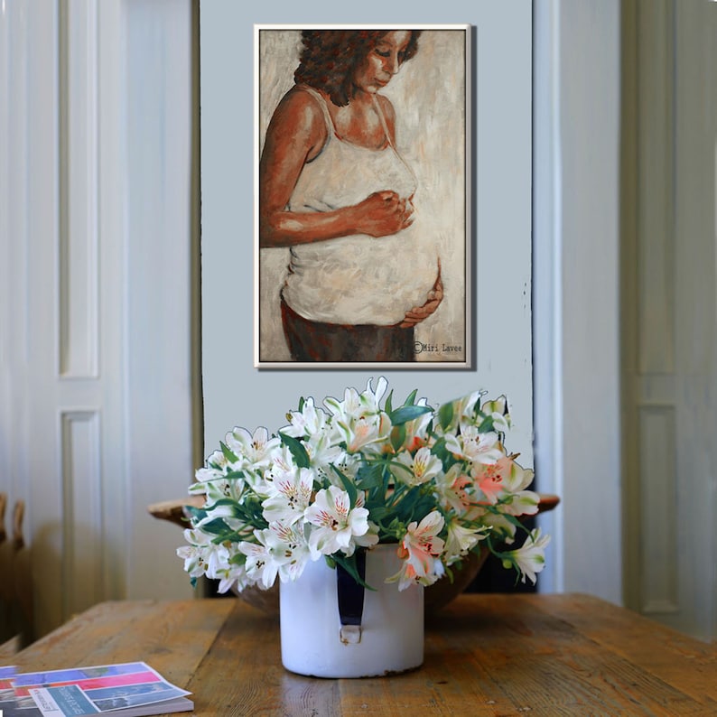 Pregnant Woman Art Canvas Pregnancy Wall Art Figurative Art - Etsy