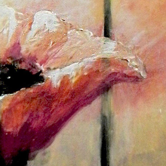 Long Narrow Flowers Painting on Canvas, Vertical Nature Painting in ...