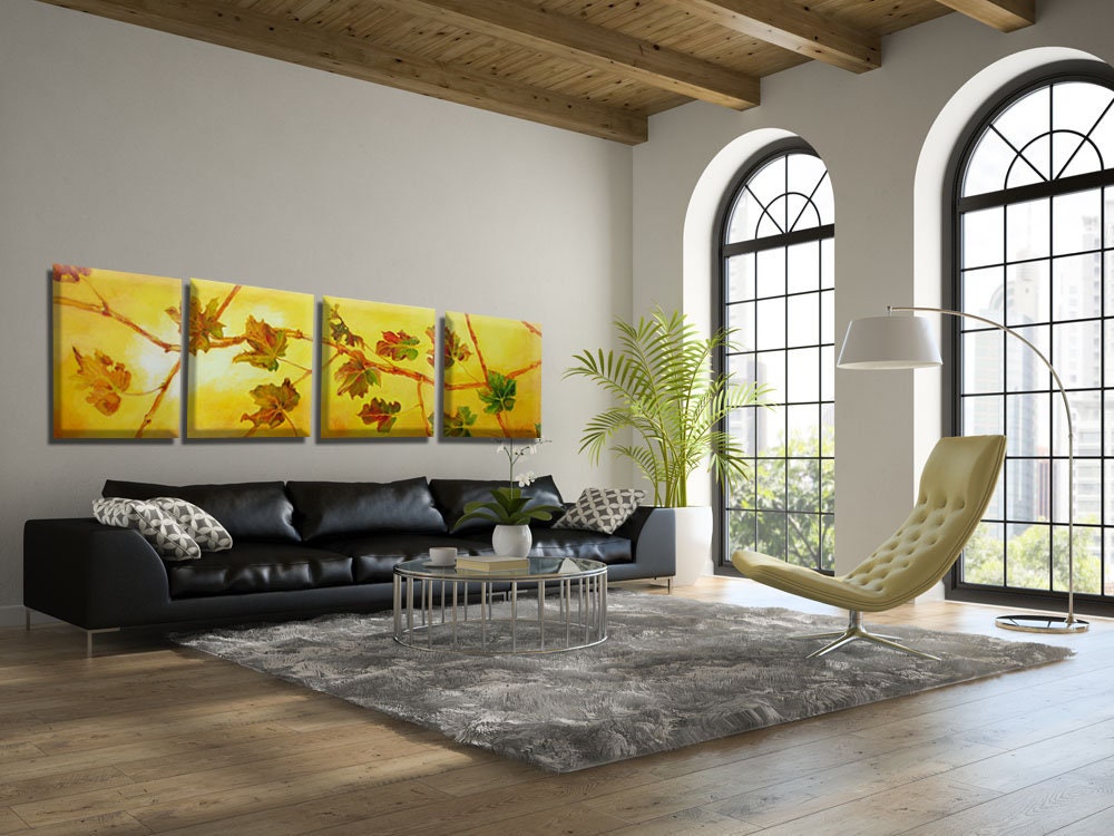 Split Wall Art, Art Set of 4 Canvas Paintings, Extra Large Multi Panel ...