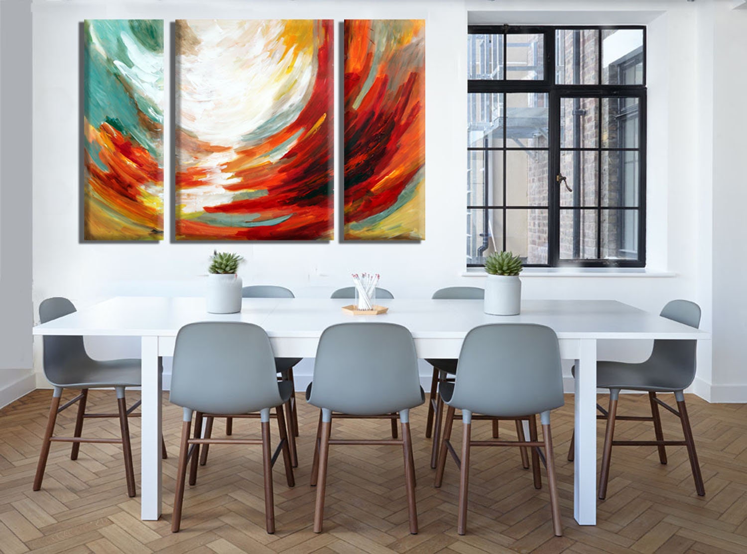 3 Piece Abstract Painting on Canvas Multi Panel Painting - Etsy