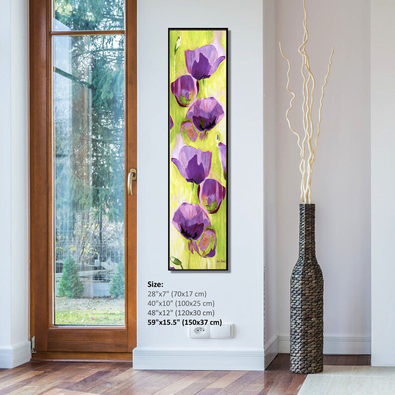 Long Narrow Wall Art, Long Vertical Wall Art, Vrtical Narrow Art ...