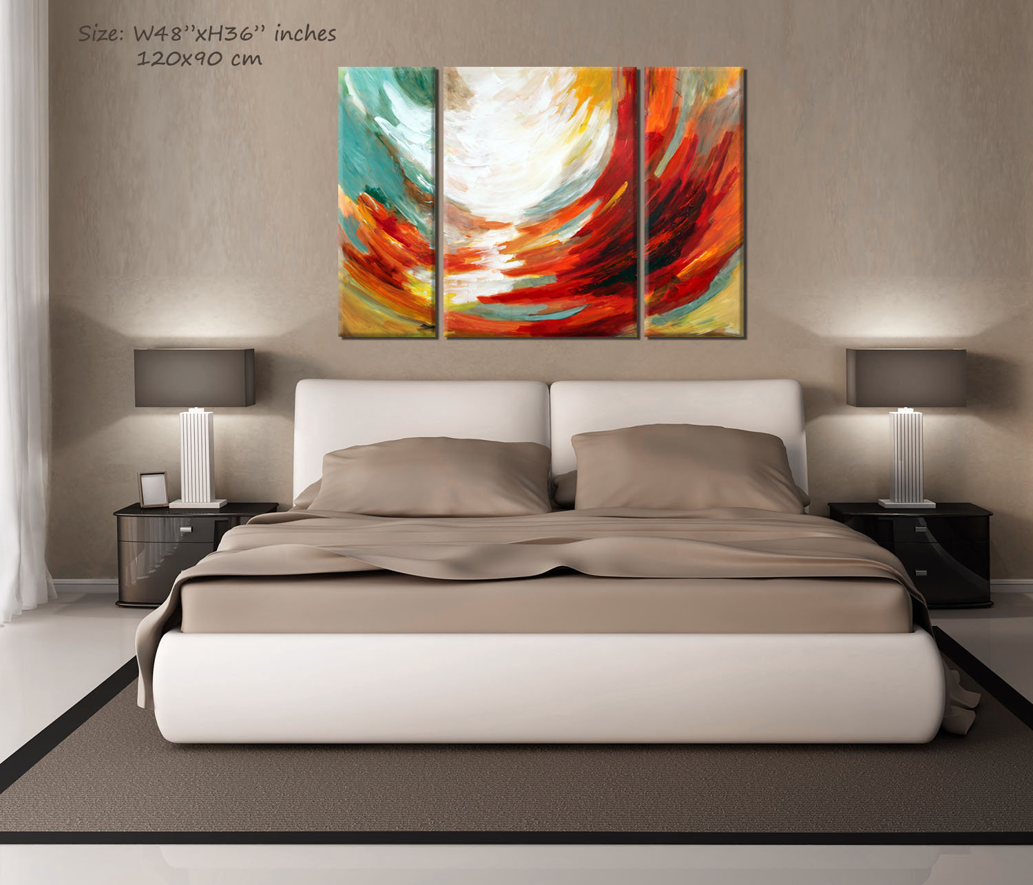 3 Piece Abstract Painting on Canvas Multi Panel Painting - Etsy