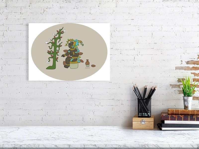 Mayan Cacao God Native American Art Guatemala Central America Digital ...