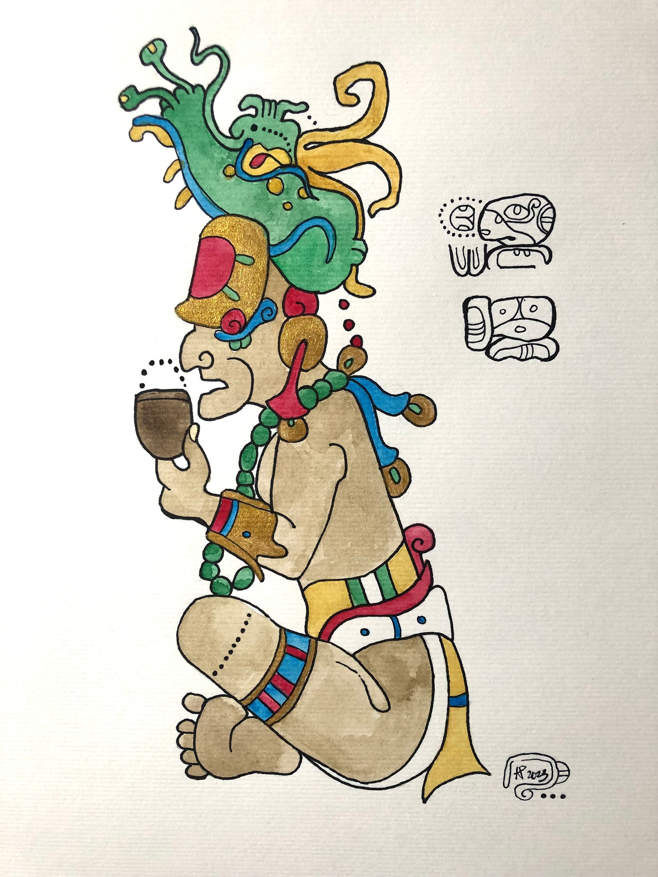 Dibujo Del Dios Maya Itzamna