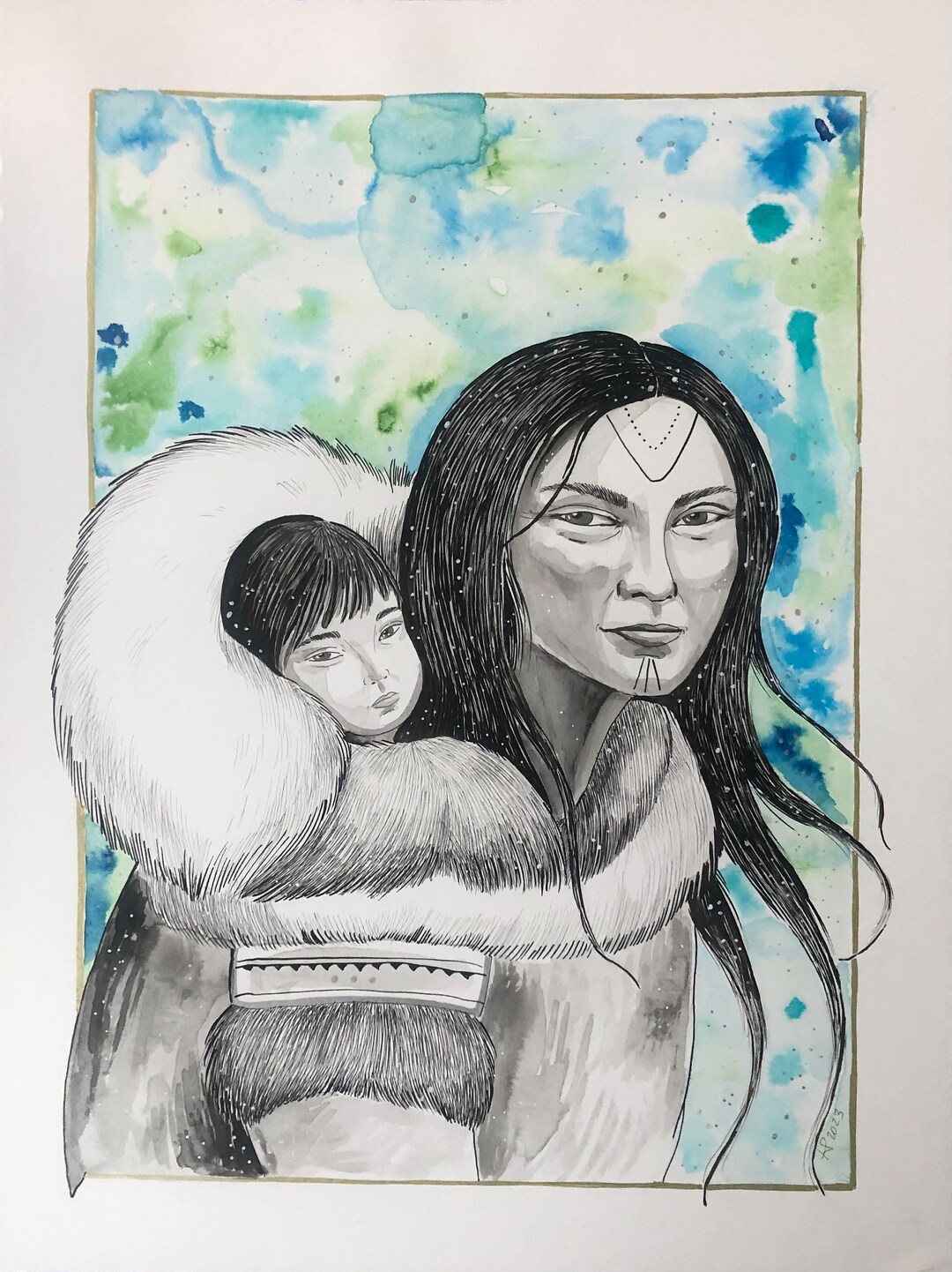 Inuit Woman Child Portrait Indigenous People First Nations Native ...