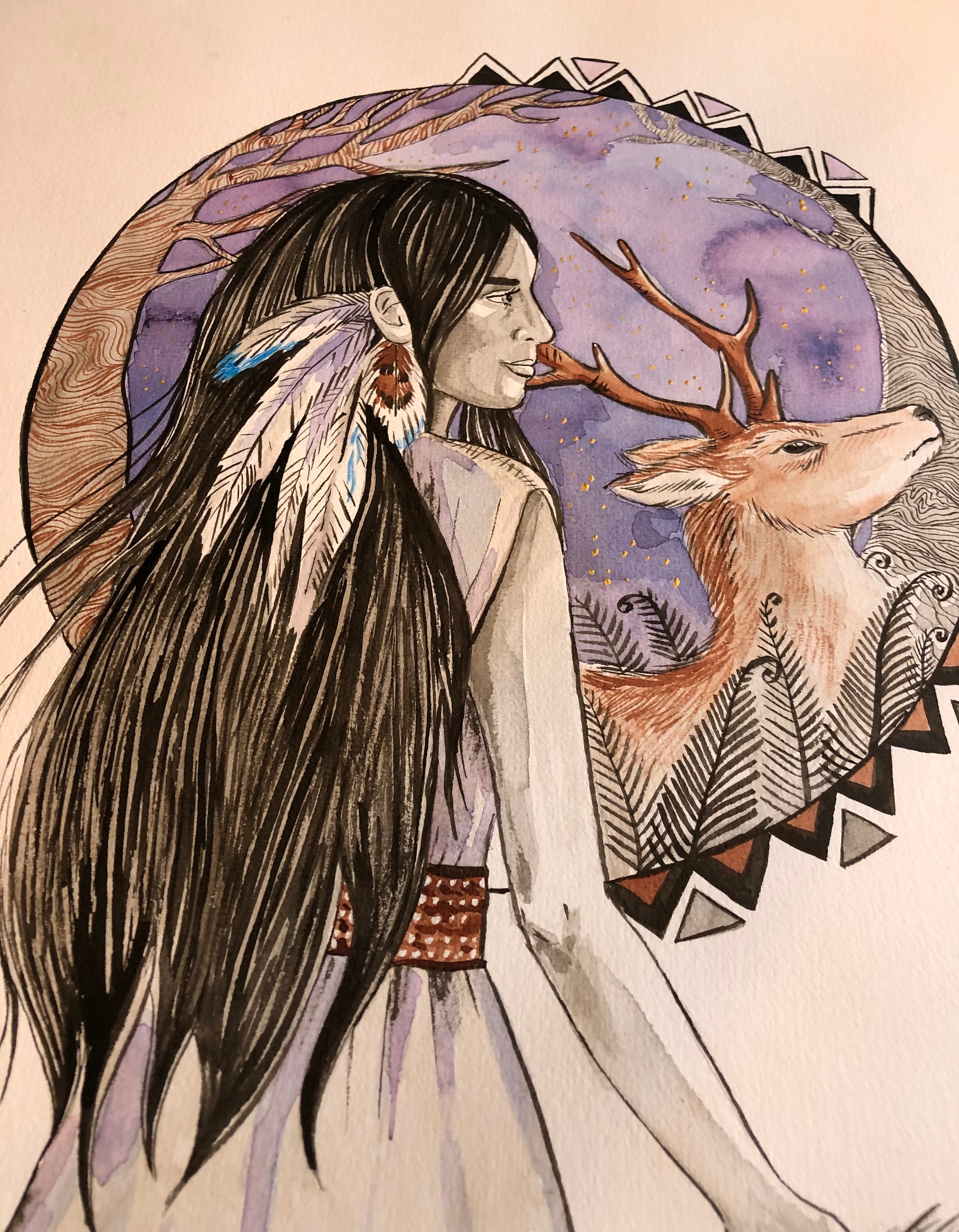 Native American Drawings Of Deer