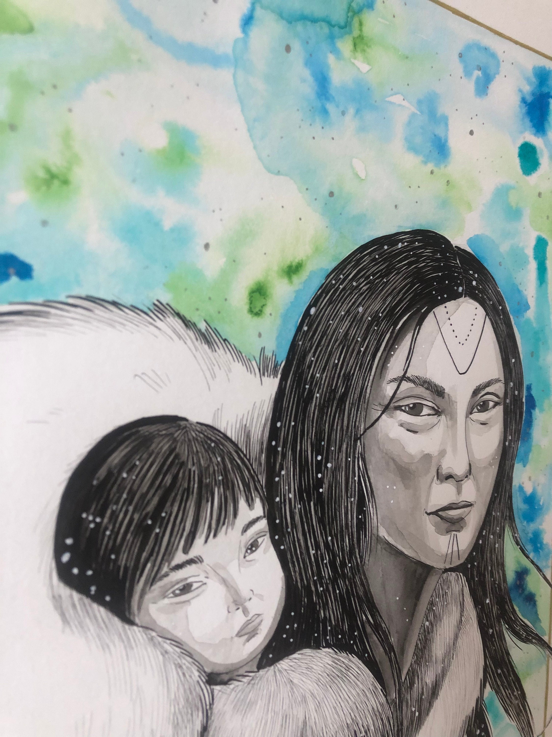 Inuit Woman Child Portrait Indigenous People First Nations Native ...