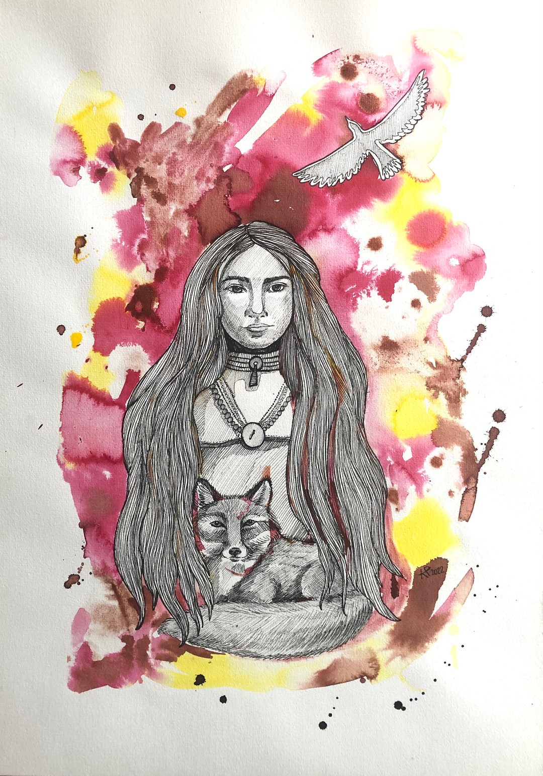 Native American Wall Art Indigenous People Art First Nation Woman ...