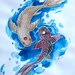 Koi Fish Art. Ink Illustration. Koi Fish Drawing. Japanese Koi. Sea ...