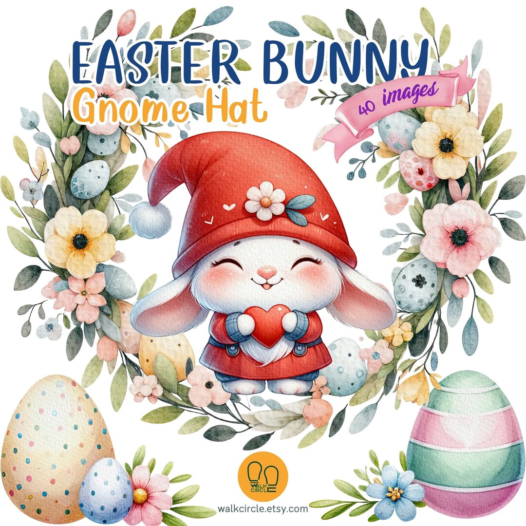 Easter Bunny Gnome PNG, Easter Eggs PNG, Bunny Gnome Clipart, Bunny ...