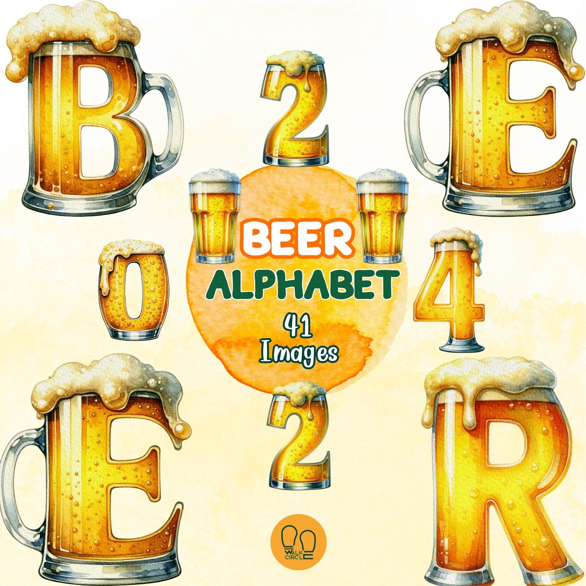 Beer Alphabet PNG, Watercolor Summer Clipart (digital Download) - Etsy