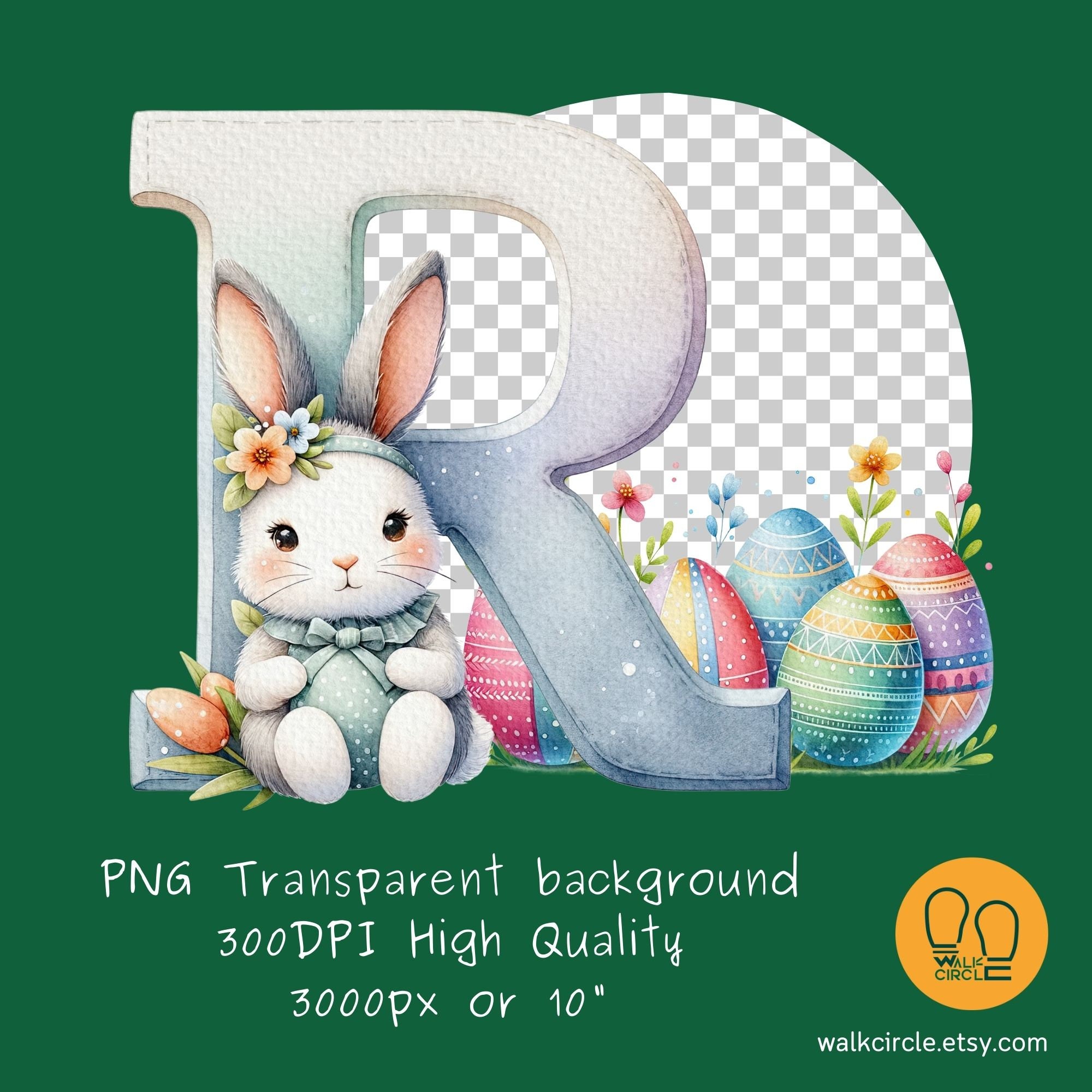 Easter Bunny, Easter Alphabet, Alphabet Watercolor, Easter Eggs Png ...