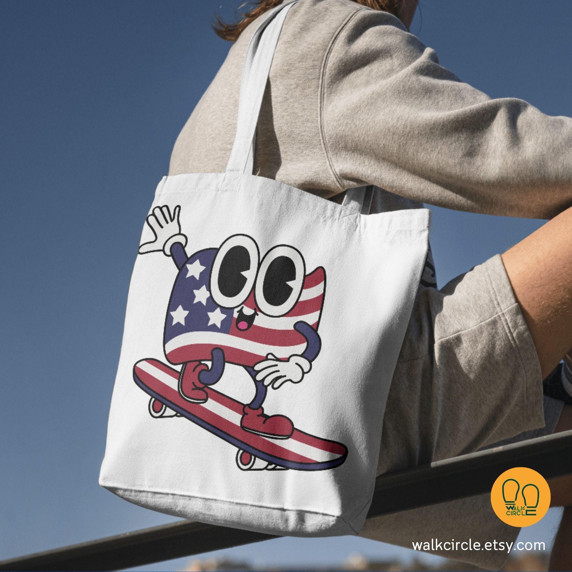 Retro USA Flag Cartoon Characters 4th of July Clipart Vintage Patriotic ...