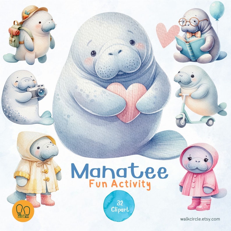 Manatee Clipart Png Manatee Clipart for T-shirt Cute Manatee Clipart ...