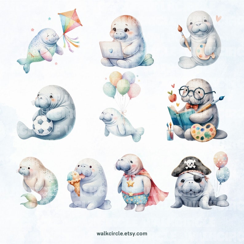 Manatee Clipart Png Manatee Clipart for T-shirt Cute Manatee Clipart ...