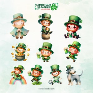 Leprechaun St.patrick Watercolor Clipart, 33 Irish Celebration PNG ...