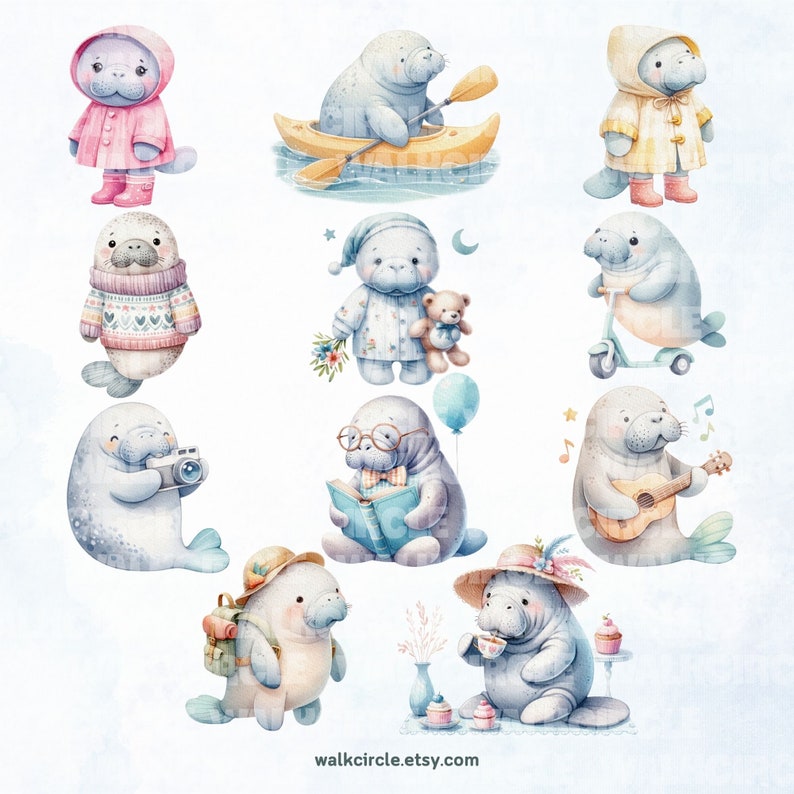 Manatee Clipart Png Manatee Clipart for T-shirt Cute Manatee Clipart ...