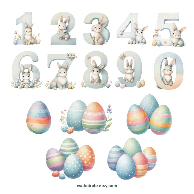 Easter Bunny, Easter Alphabet, Alphabet Watercolor, Easter Eggs Png ...
