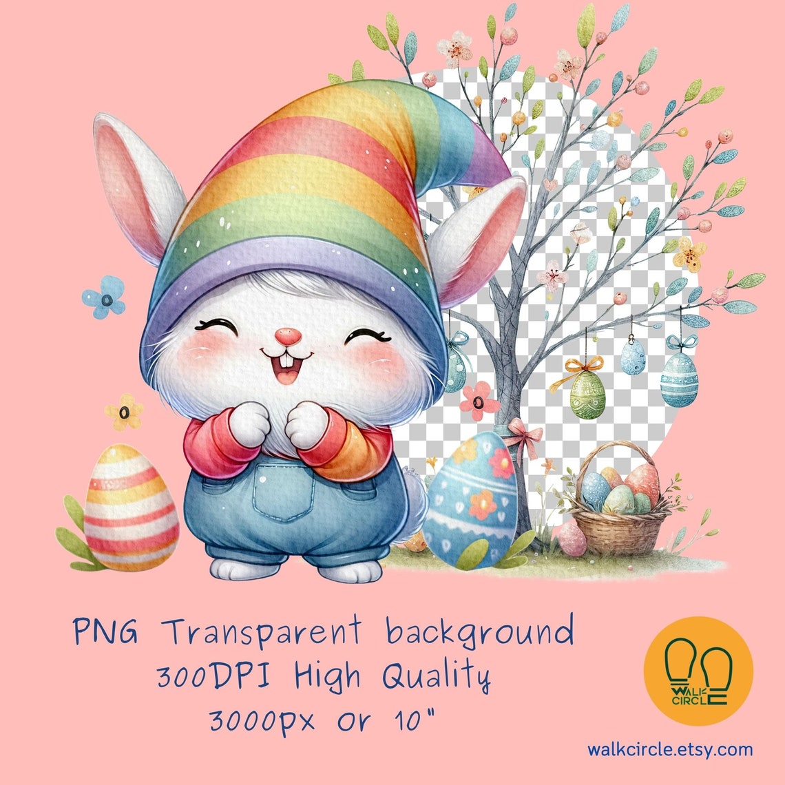 Easter Bunny Gnome PNG, Easter Eggs PNG, Bunny Gnome Clipart, Bunny ...