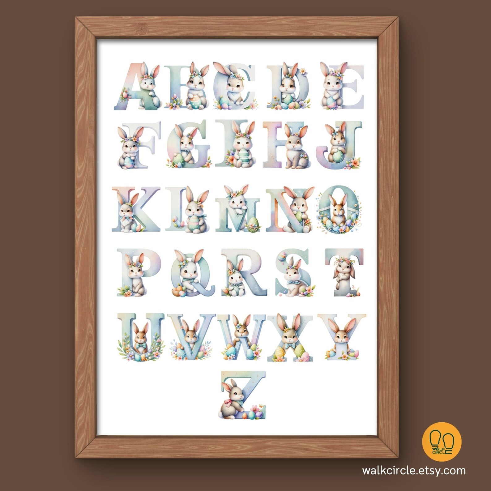 Easter Bunny Alphabet Watercolor Clipart (digital Download) - Etsy