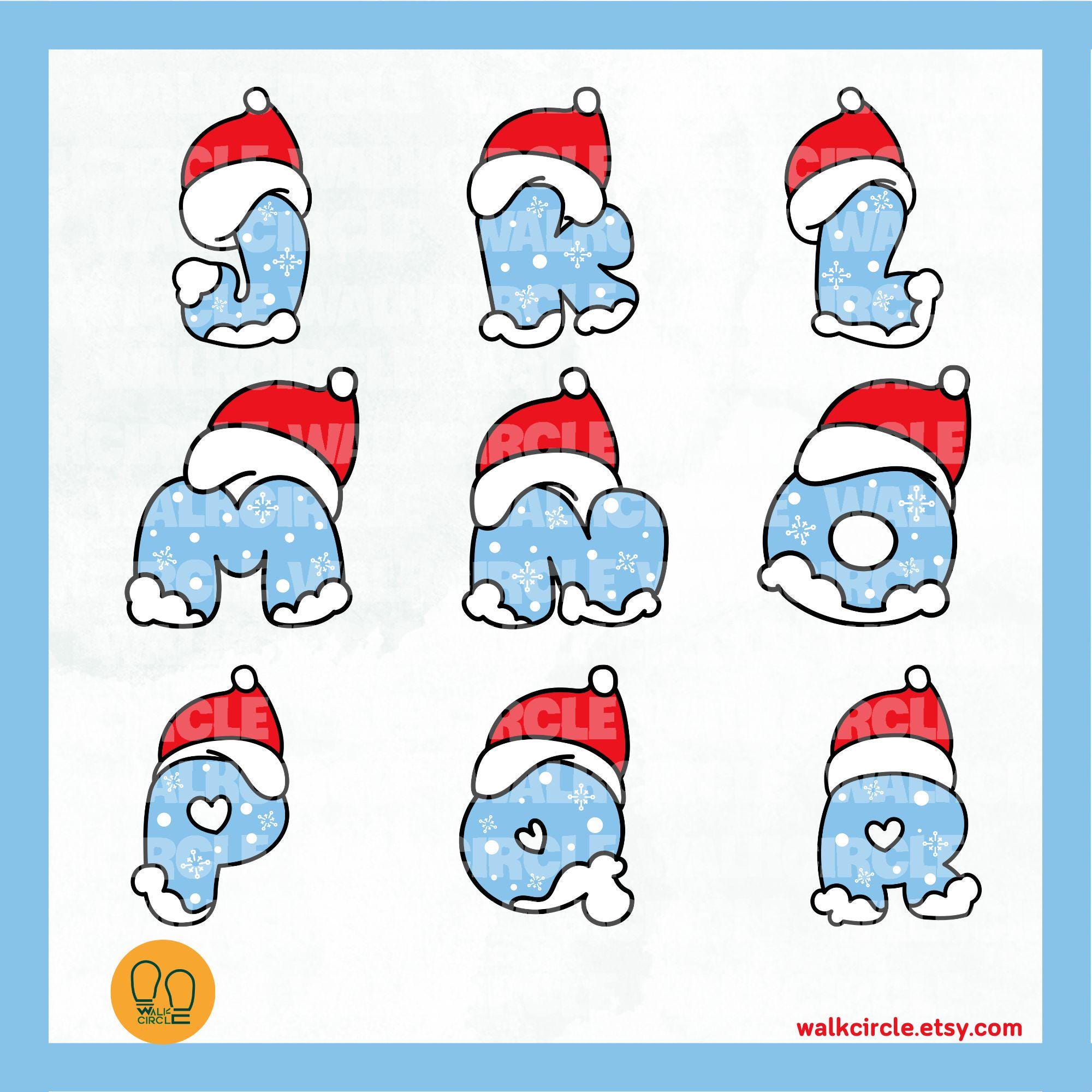 Santa Hat Alphabet Santa Claus Cartoon Christmas Clipart Christmas PNG ...
