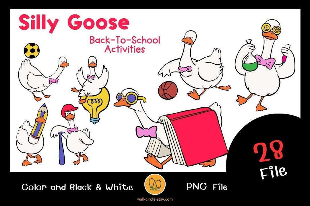 Silly Goose Clipart | Back to School PNG, Classroom Decor (digital ...