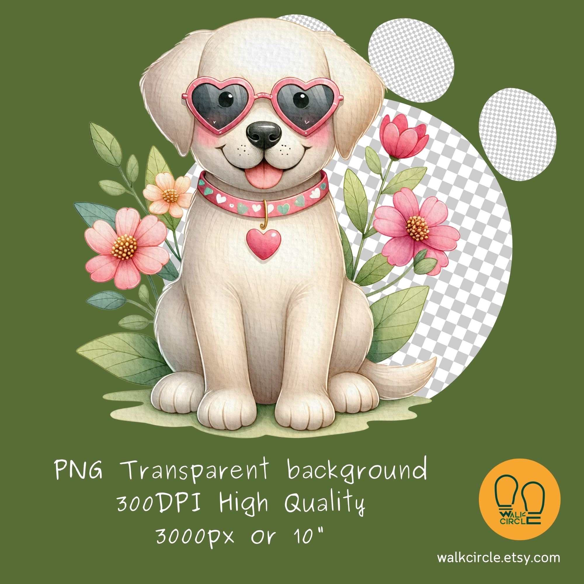 Adorable Dog Breed Love Theme Watercolor Clipart, 36 PNG Cute Dog ...