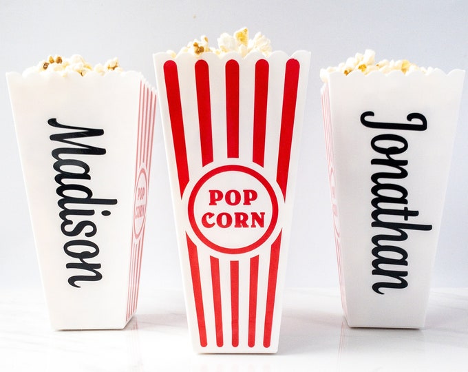 Personalized Popcorn Containers - Movie Theme Party Favor - Birthday ...