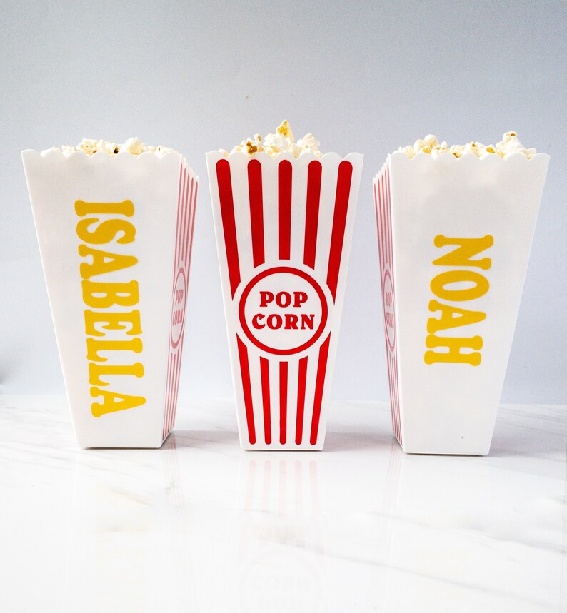Personalized Popcorn Containers Movie Theme Party Favor - Etsy