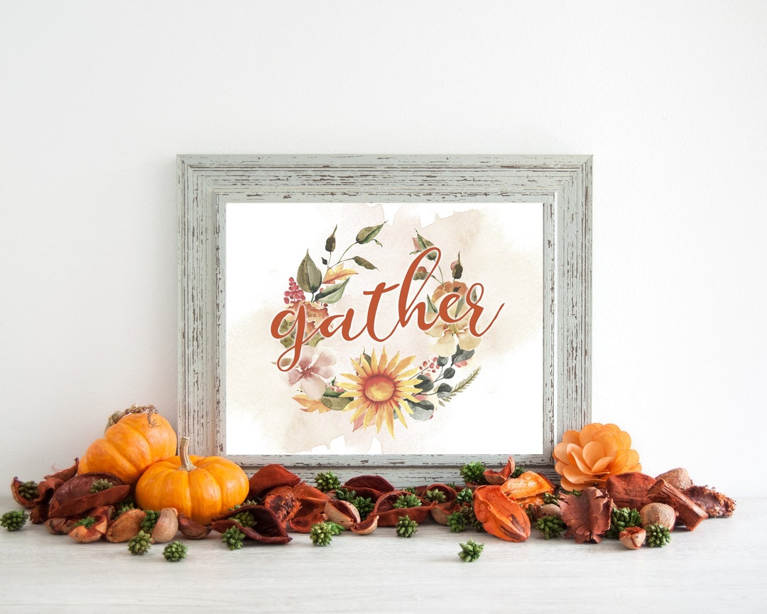 Gather Fall Digital Print 8x10 Autumn Gather Decor Fiesta temática de ...