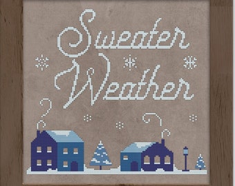 Pattern-cozy Winter Wishes-cross Stitch Pattern-tree Snowman - Etsy