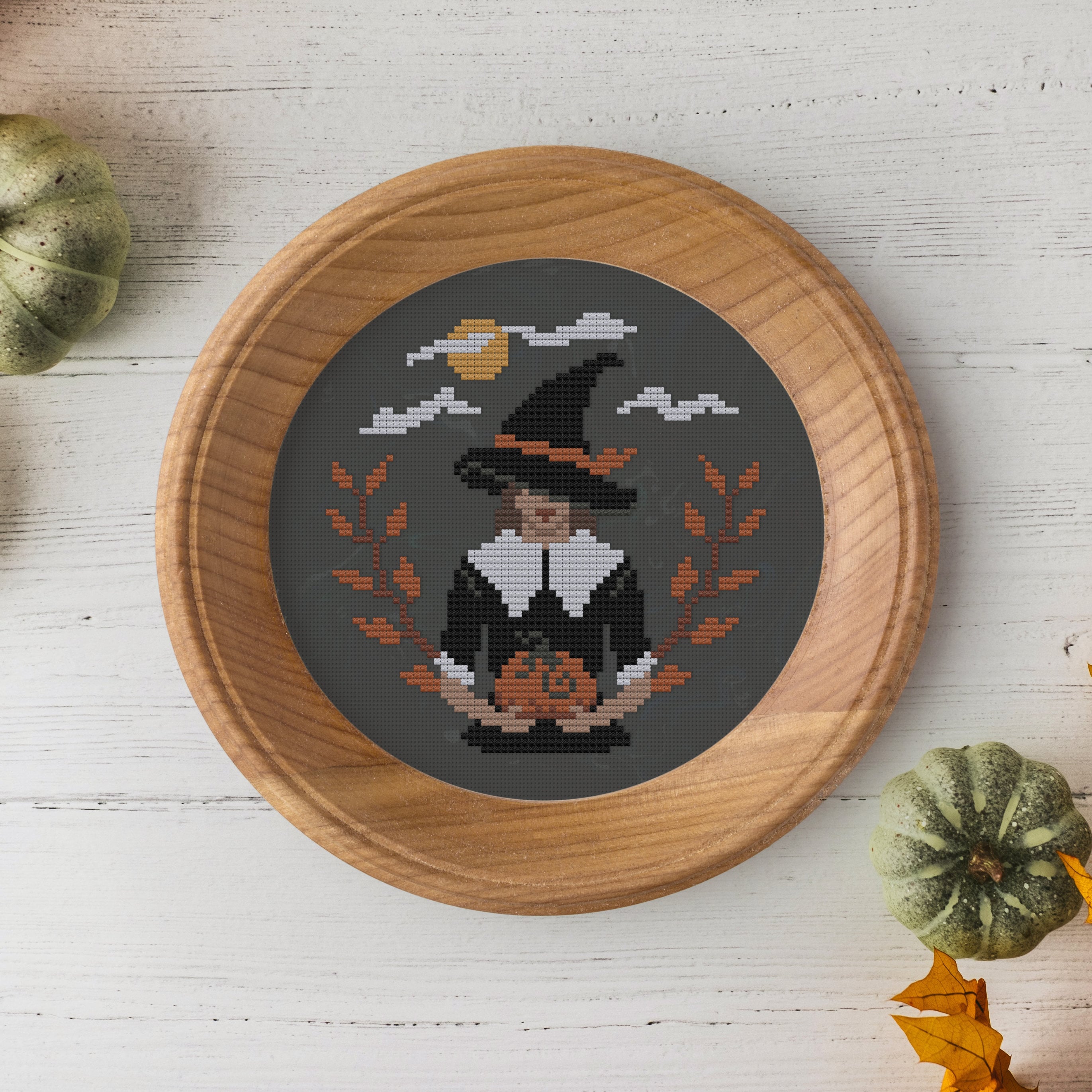 Puritan Witch Cross Stitch Pattern | Etsy